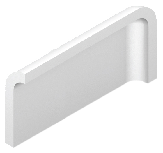 3" x 6" radius cove down corner - right | Subway Ceramics