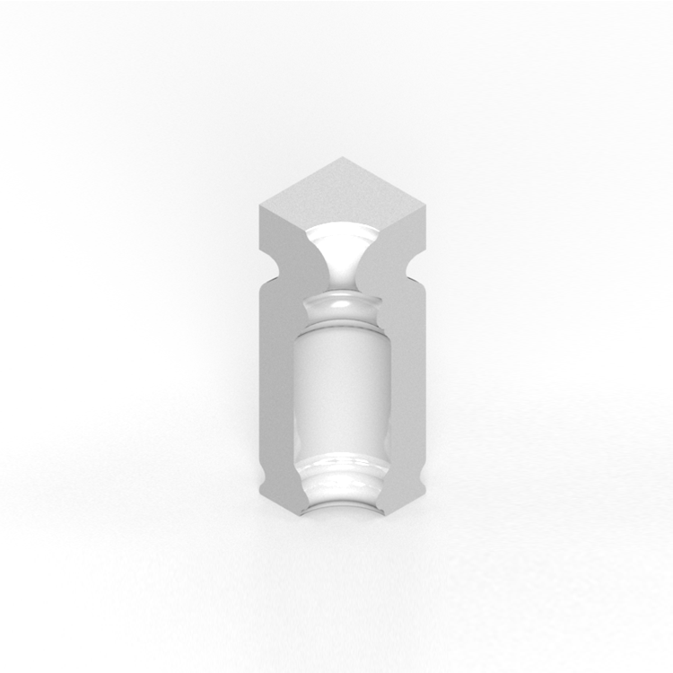 3" Victoria cap - radiused inside corner | Subway Ceramics